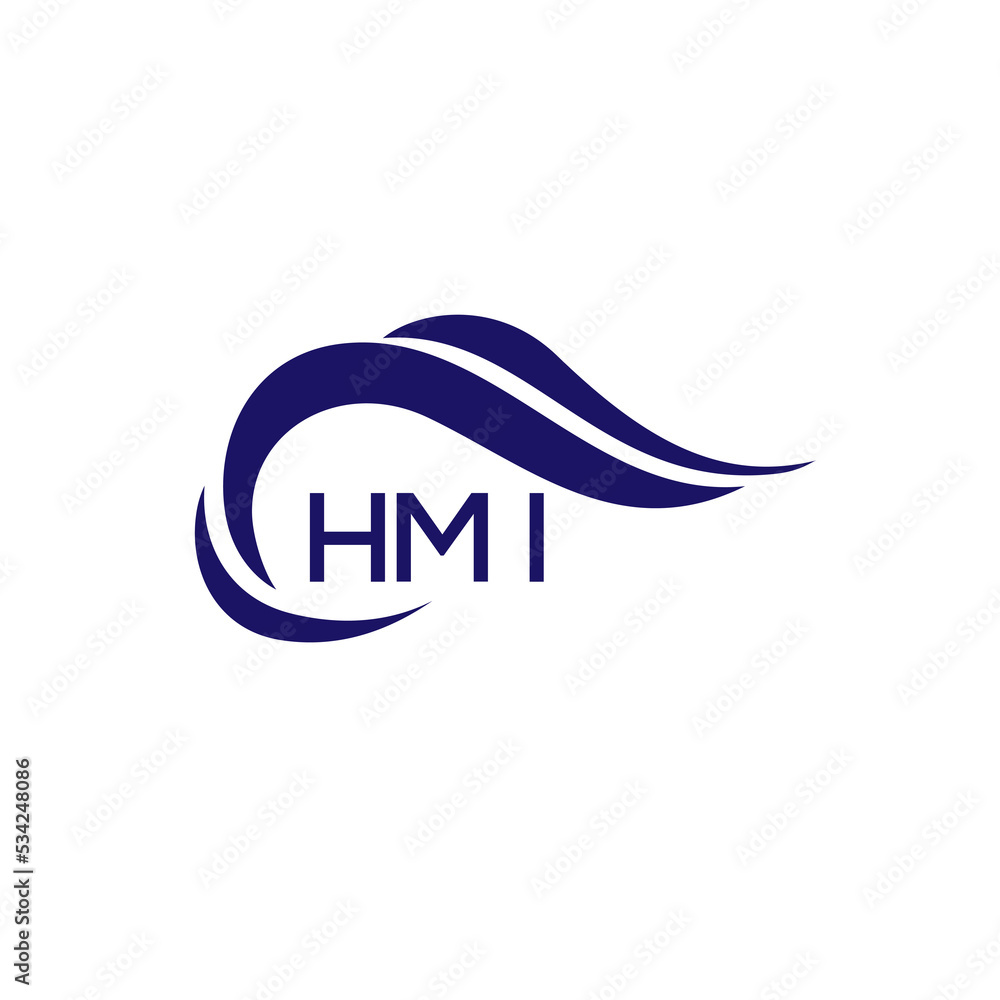 HMI letter logo. HMI blue image on white background. HMI Monogram logo ...