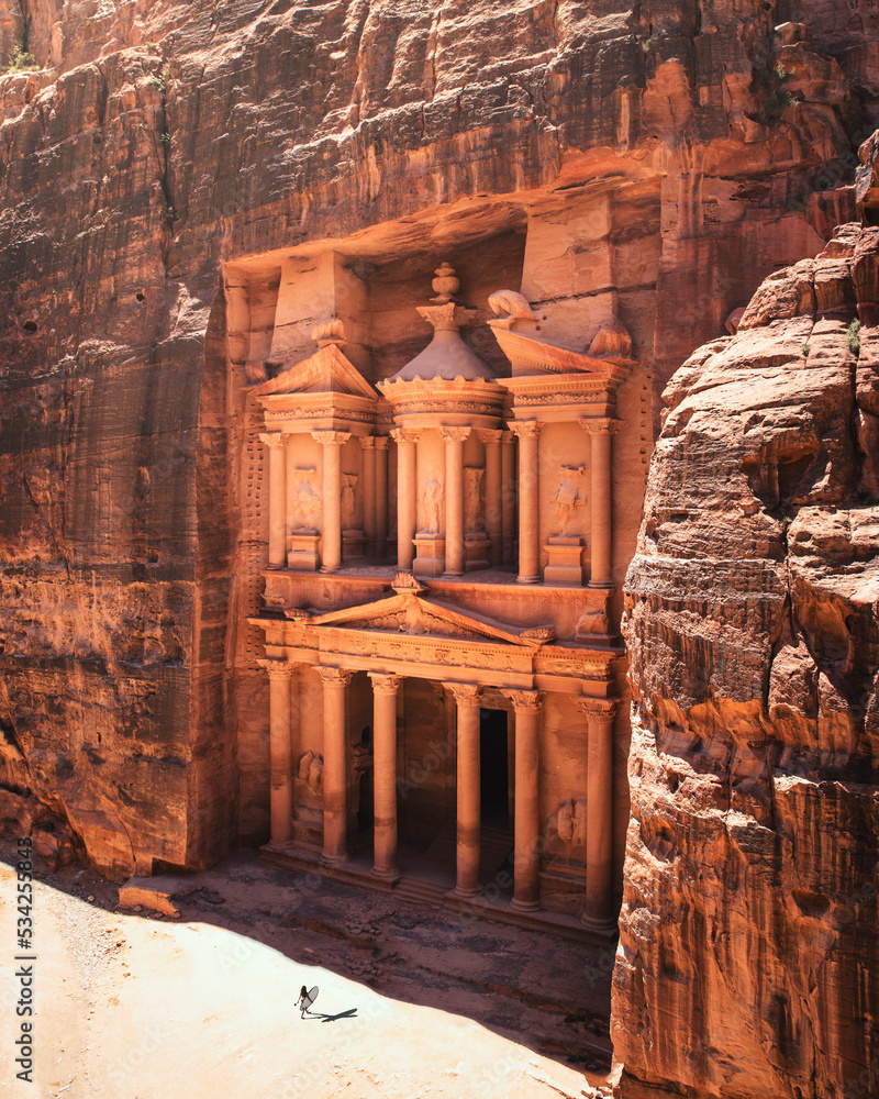 View of Al-Khazneh, a Nabatean ancient temple in Wadi Musa, Petra ...
