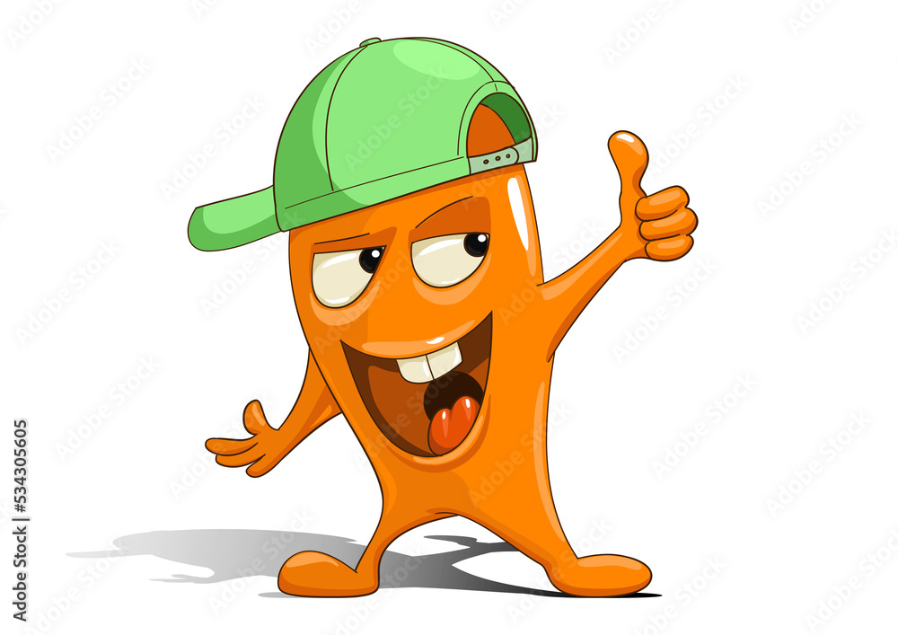 Cartoon orange character alien PNG illustration with transparent ...
