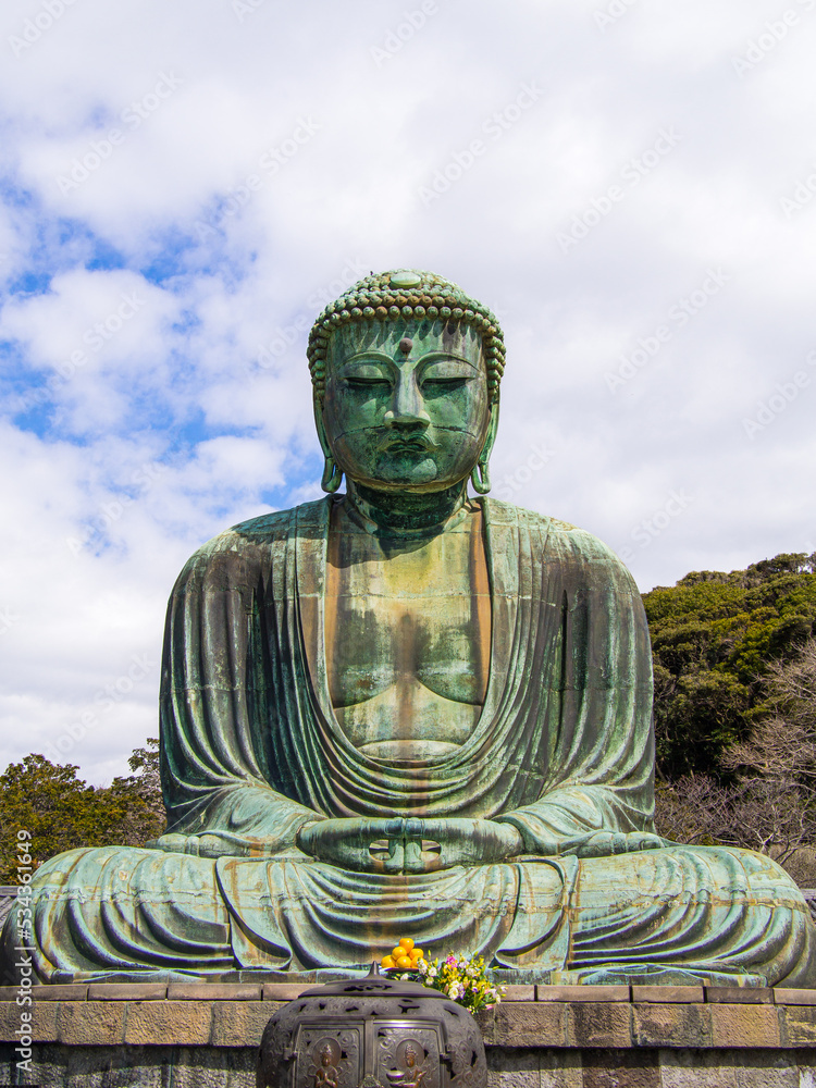 The bronzed Great Buddha of Kamakura or Kamakura Daibutsu dates back to ...