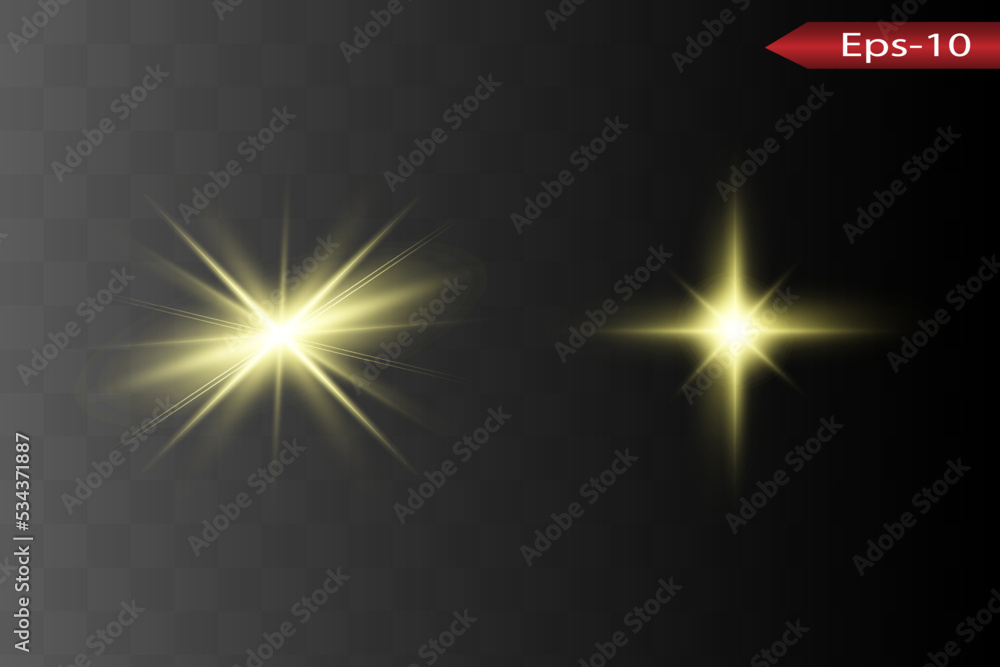 Glow isolated yellow light effect, lens flare Stock Vector | Adobe Stock