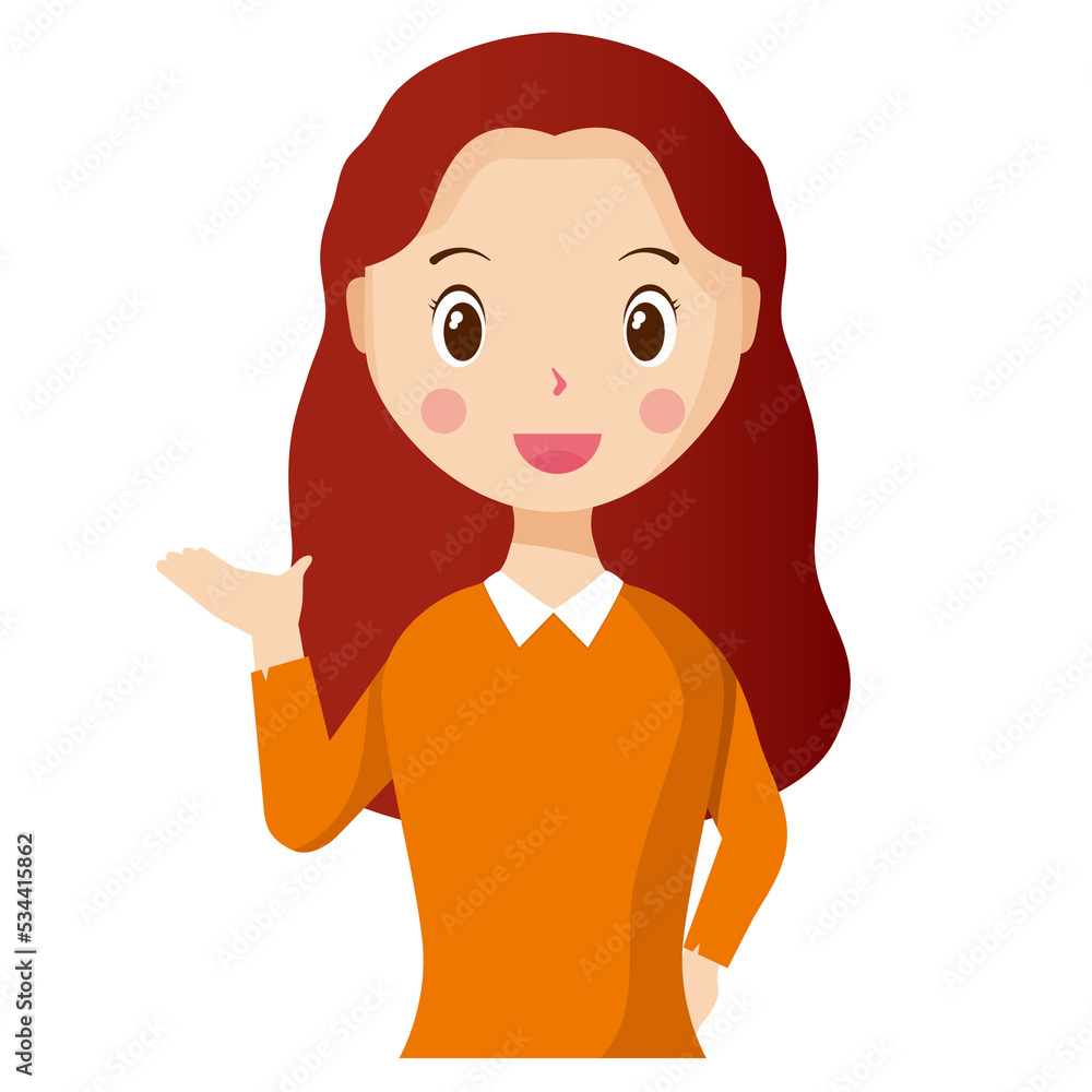 Woman avatar png flat color cartoon style. PNG illustration in flat ...