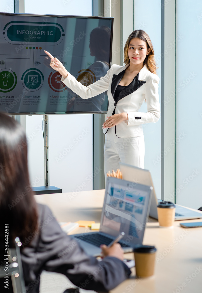 Millennial Asian successful professional female businesswoman lecturer ...