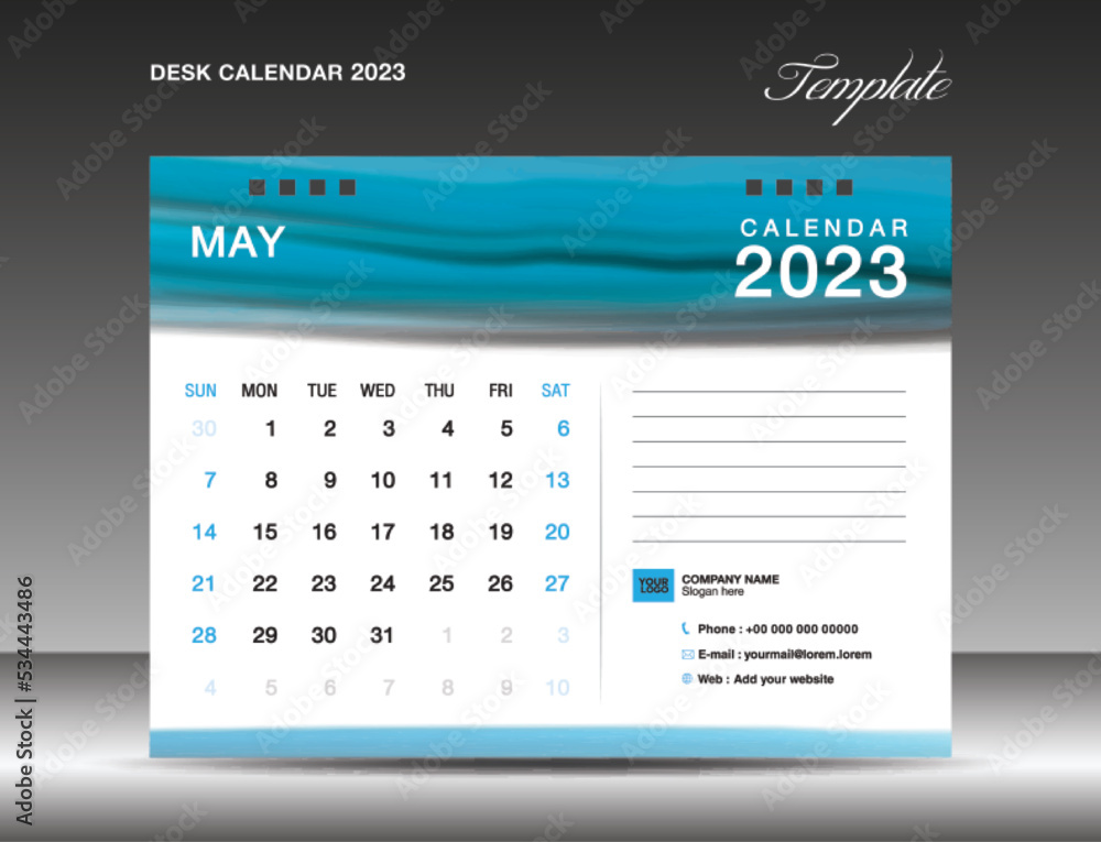 Desk calender 2023 - May 2023 template, Calendar 2023 design template ... Desk calender 2023 - May 2023 template, Calendar 2023 design template ...