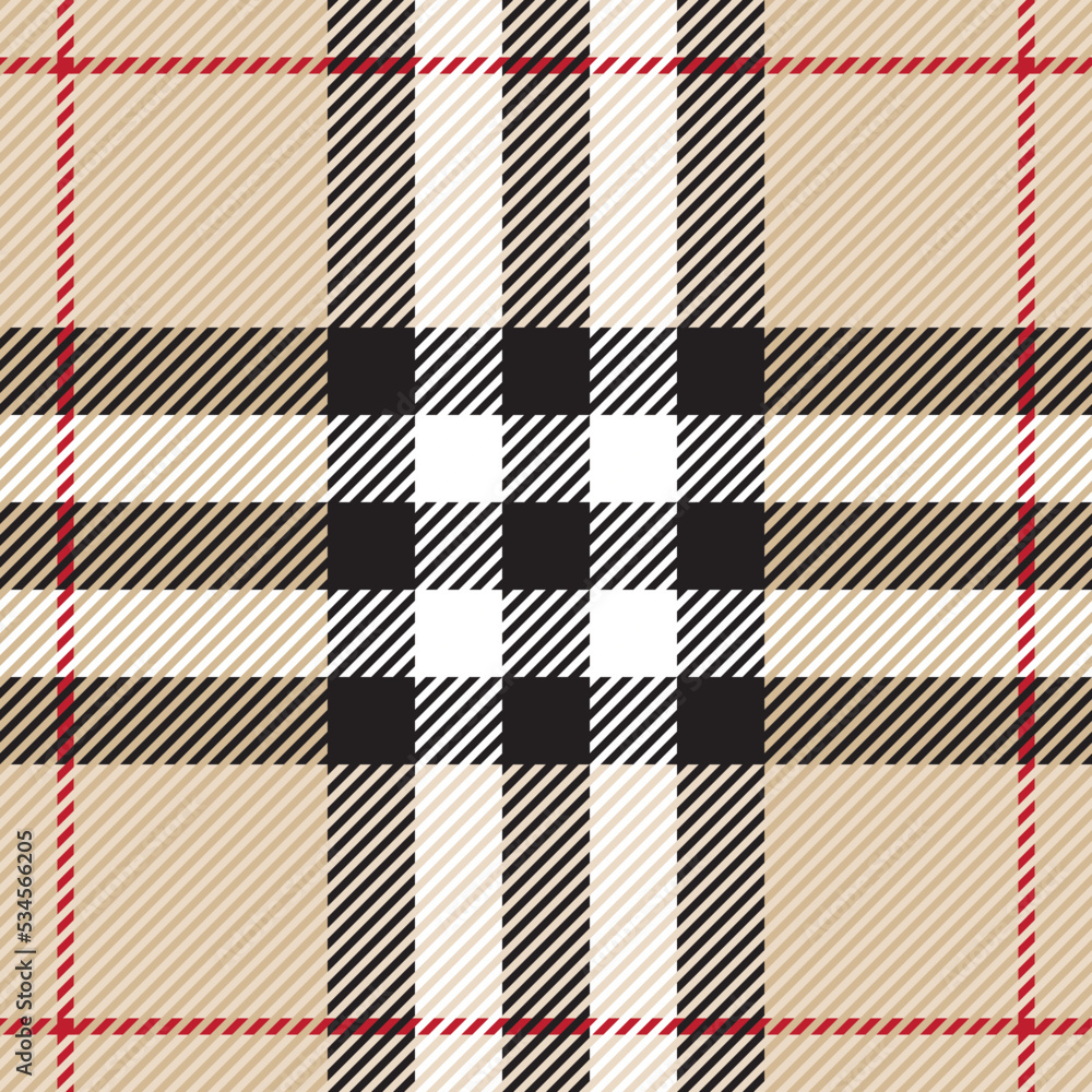 Seamless Burberry plaid pattern. Traditional Scottish fabric ornament ...