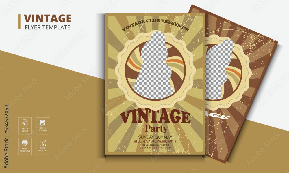 Vintage flyer template. Retro Food Advertisement Layout Design Template ...