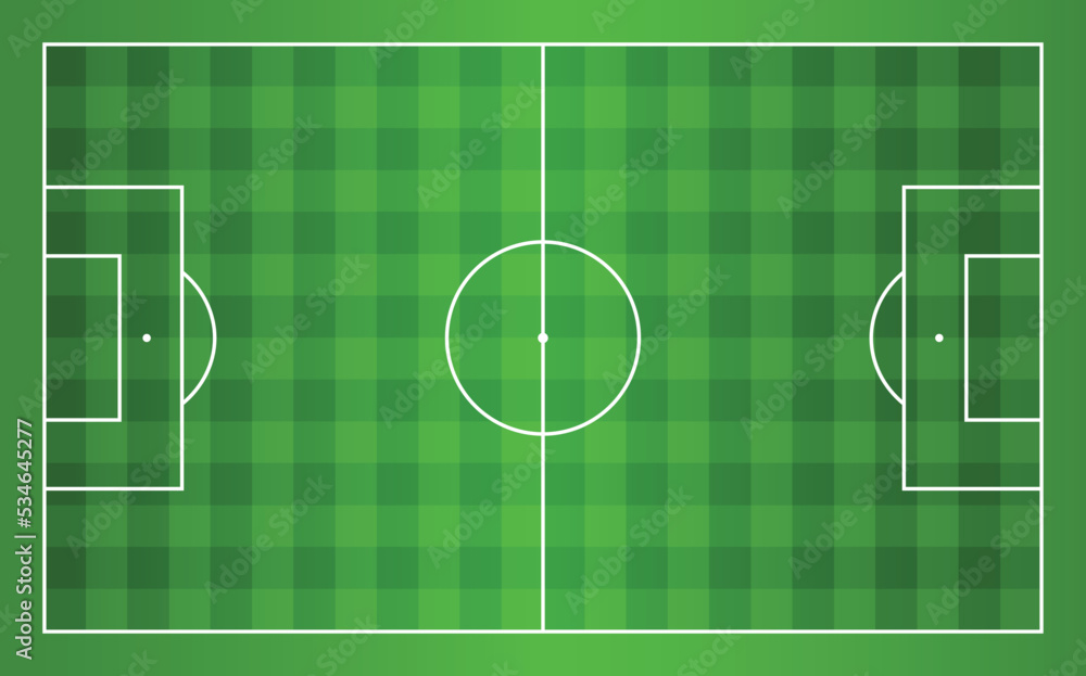 Green Soccer Field or Football Field Top View with Mowing Pattern ...