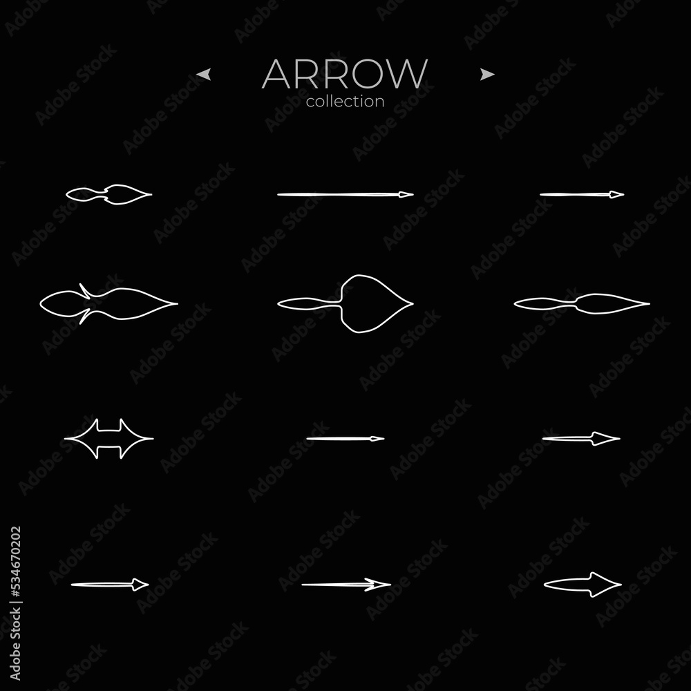 Line Arrow icon set. Universal Arrow icon. Arrow basic UI elements. To use in web and mobile UI ...