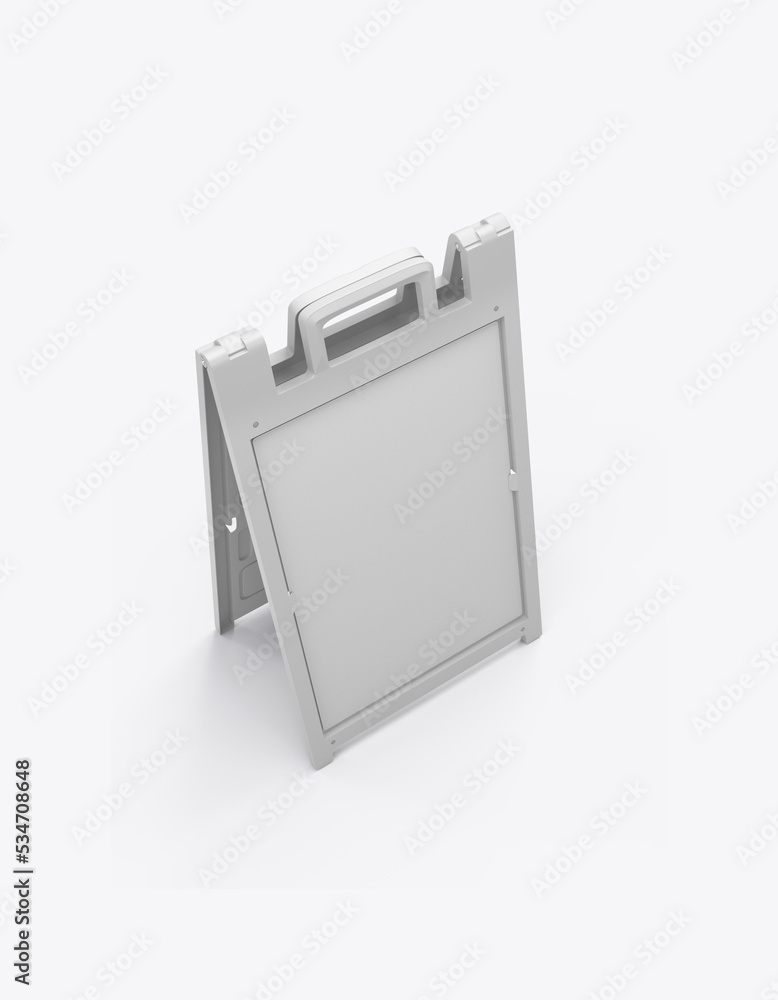 Warning Wet Floor Sign Mockup. 3D render Stock Illustration | Adobe Stock