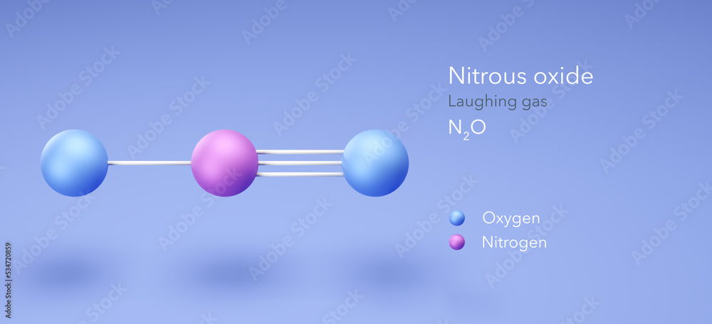 Stock-Illustration „nitrous oxide, molecular structures, Laughing gas ...