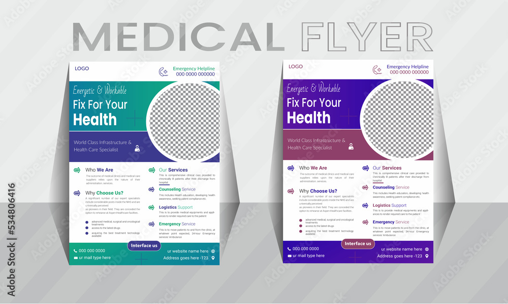 medical flyer layout . A4 size vector ai file design for healthcare ...
