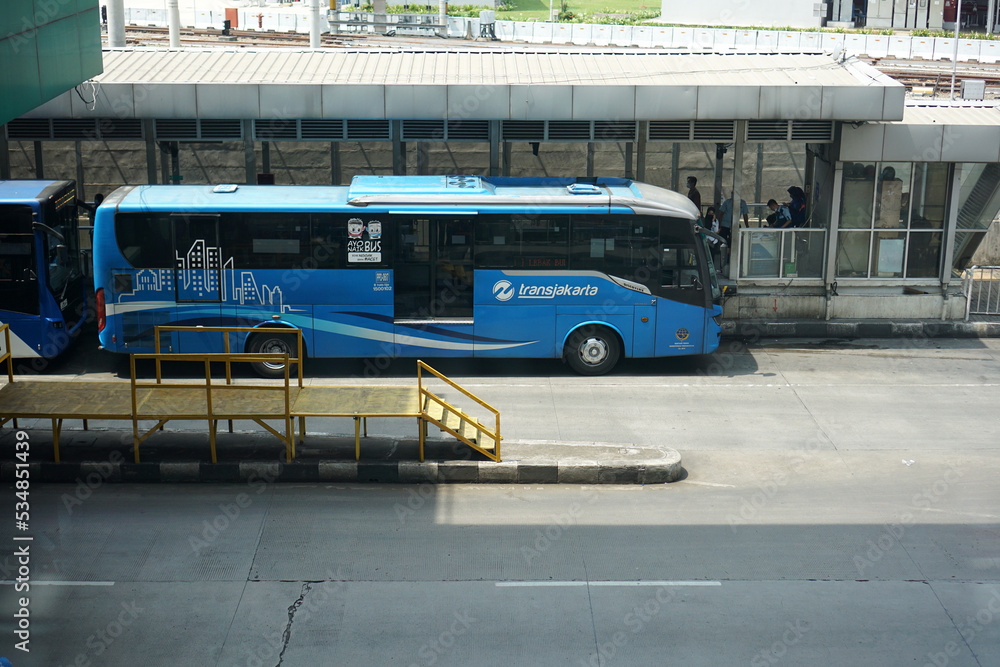 The Trans Jakarta bus, also known as the busway, is getting ready to ...