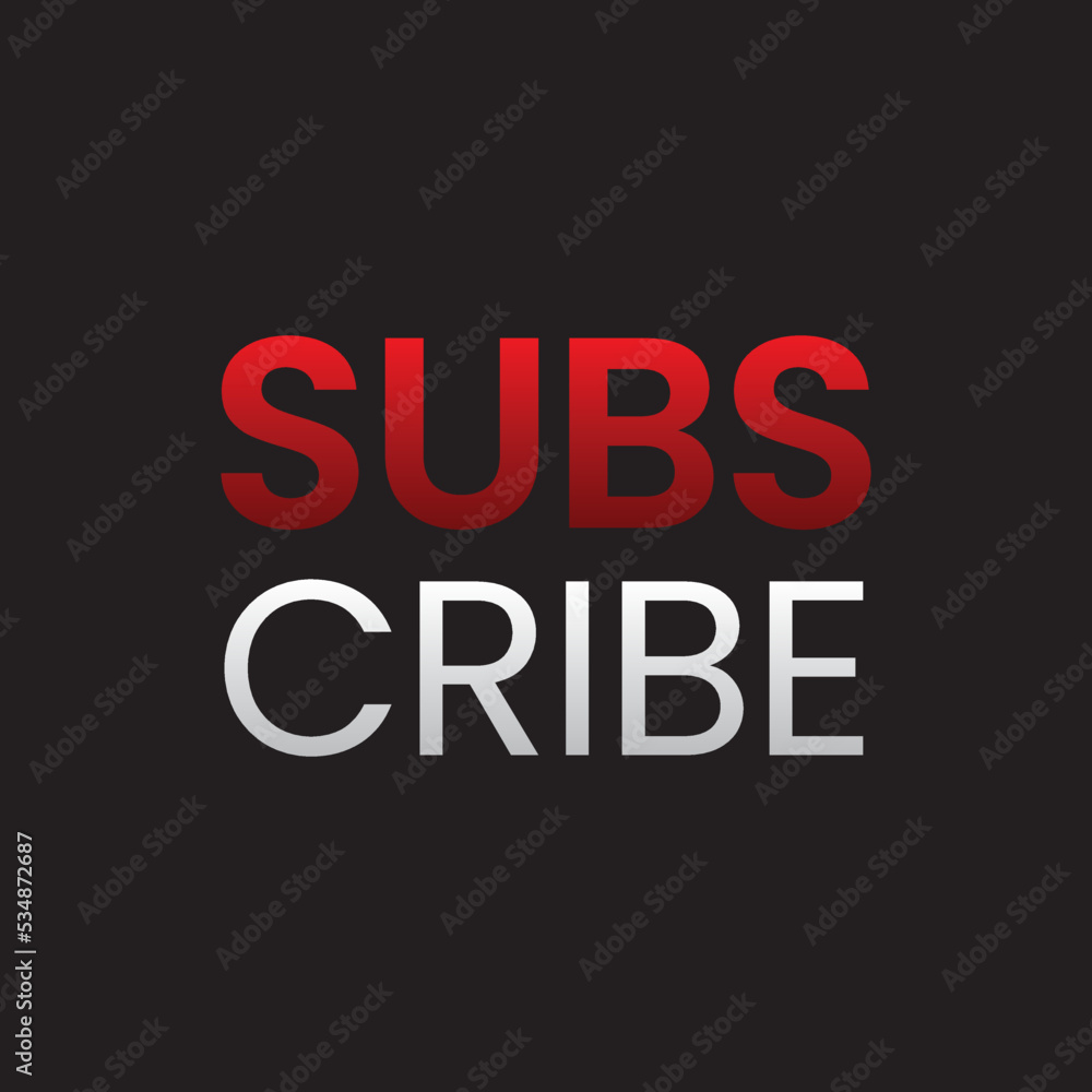 Vector de Stock Youtube channel subscribe button logo with black ...