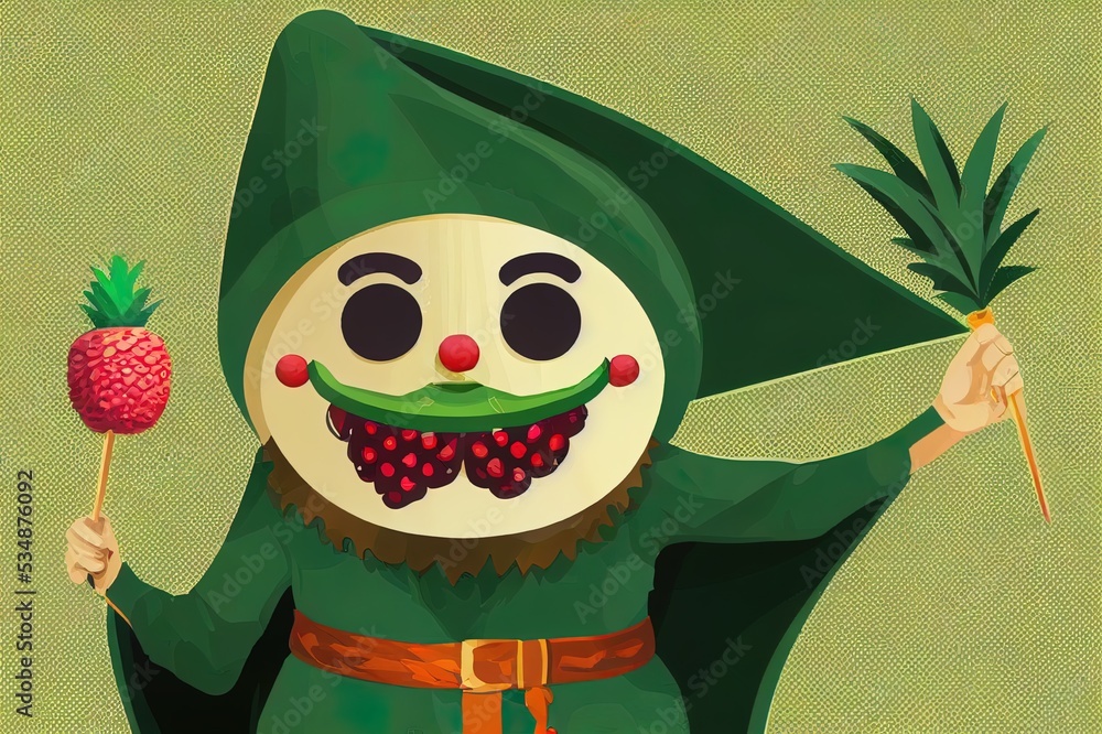 Cartoon kiwi fruit wizard or magician character. Funny sorcerer, magic ...