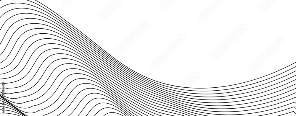 wavy curved lines tech futuristic motion background. Abstract wave ...