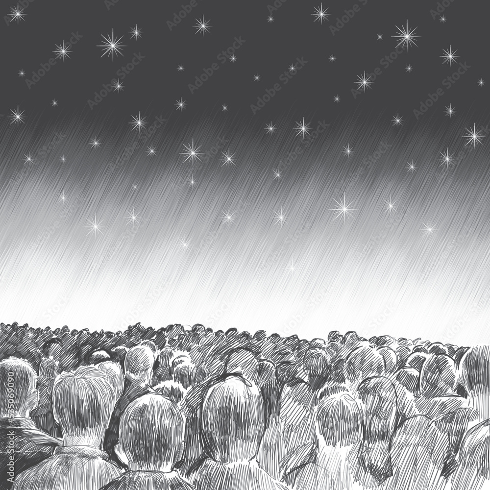 Companions of prophet Muhammad. large groups of Muslims. Charcoal ...