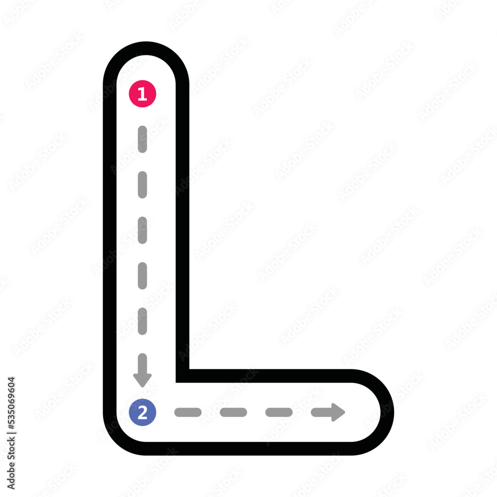 Tracing Alphabet uppercase capital letter L prewriting dotted line ...