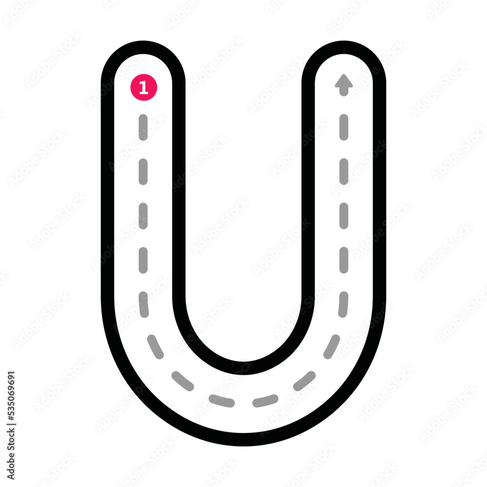 Tracing Alphabet uppercase capital letter U prewriting dotted line ...
