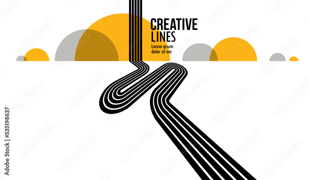 Linear composition vector road to horizon, abstract background with ...