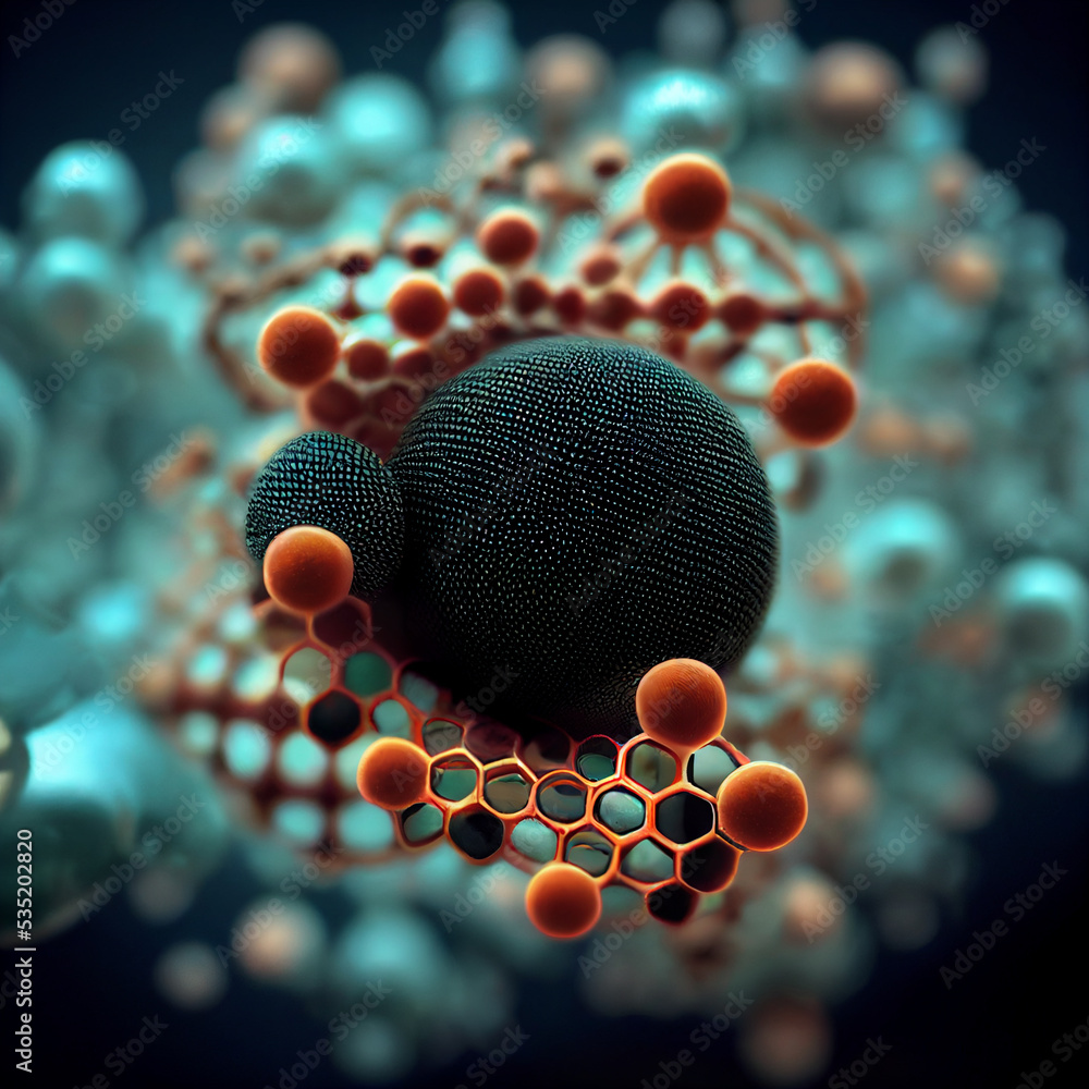 Nanoparticles destroying cancer cells, nanoparticles cancer therapy, cancer cell surrounded by ...