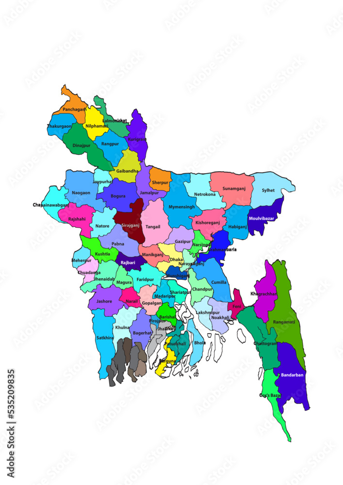 Bangladesh Map Vector Stock Vector | Adobe Stock