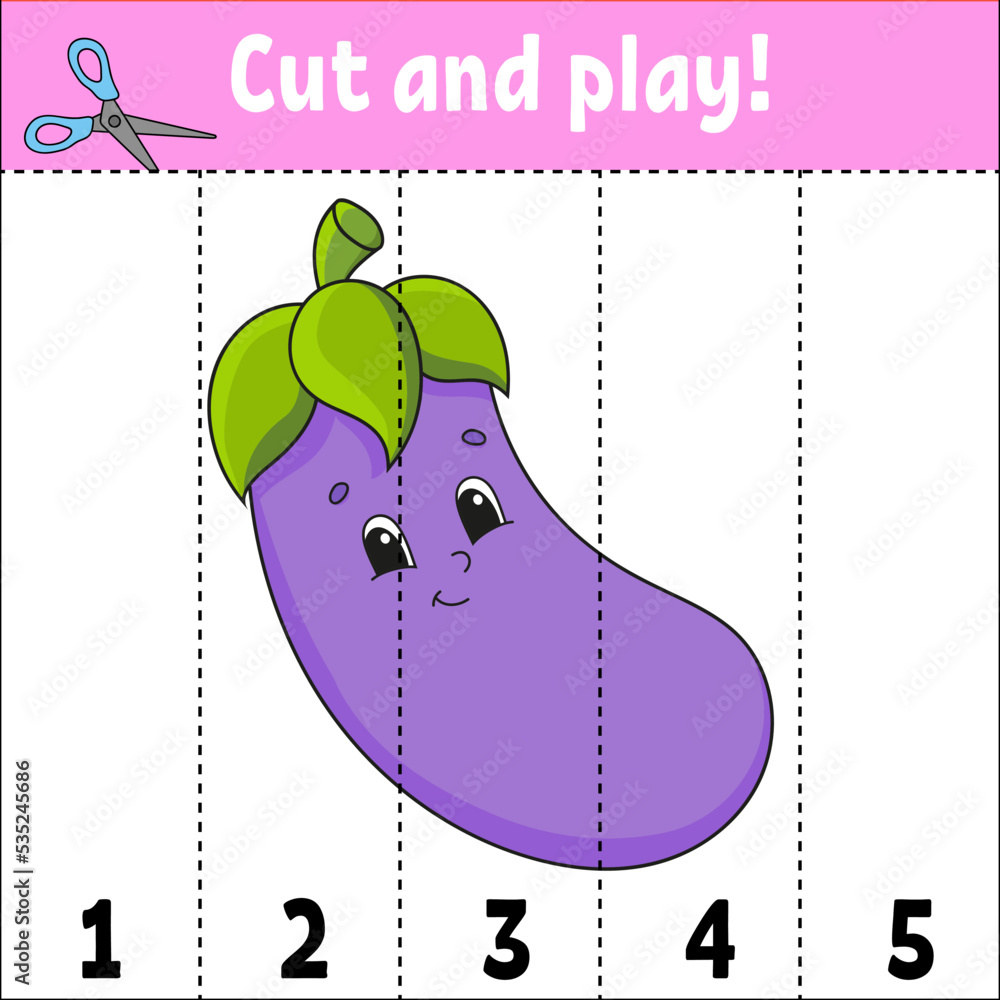 Learning numbers 1-5. Cut and play. Education worksheet. Game for kids ...