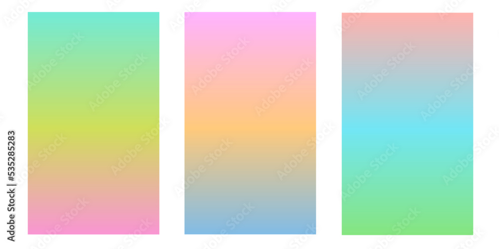 Set of vector gradients in pastel colors. For covers, wallpapers ...