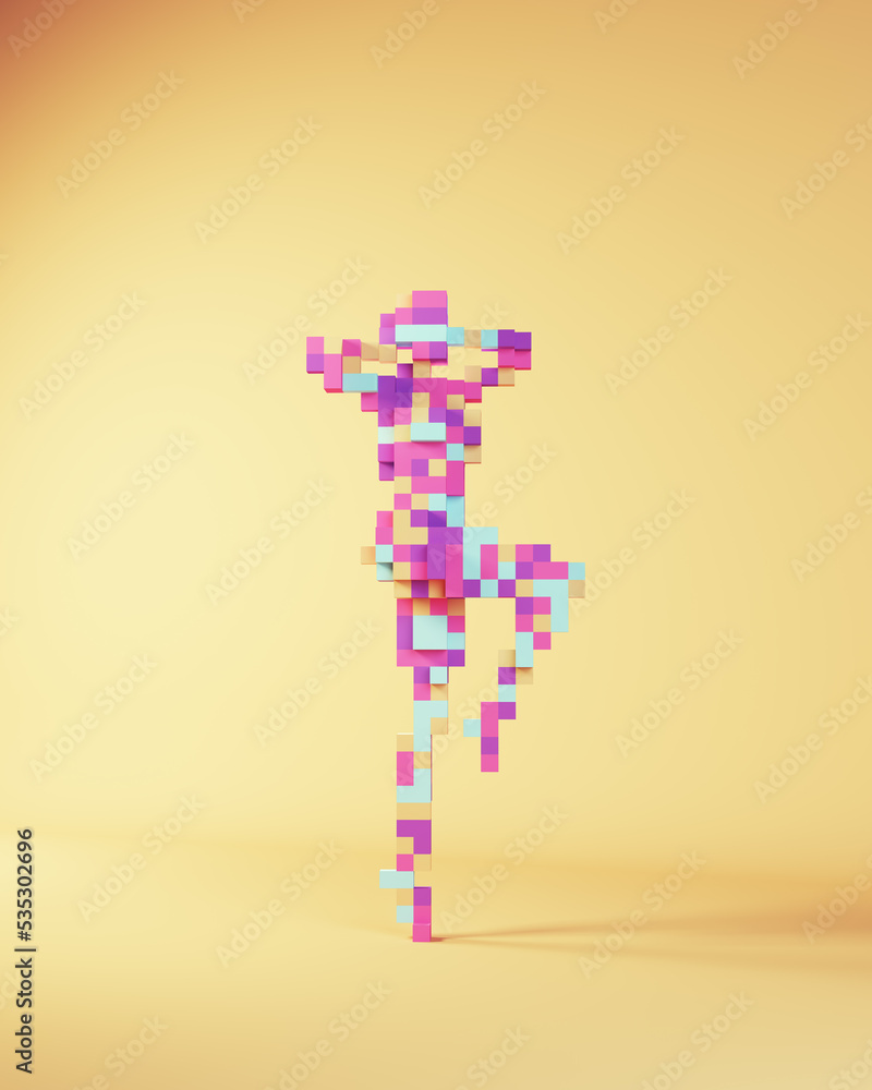 Ilustración de Stock Woman Strong 1980s Abstract Fashion Model Leg ...