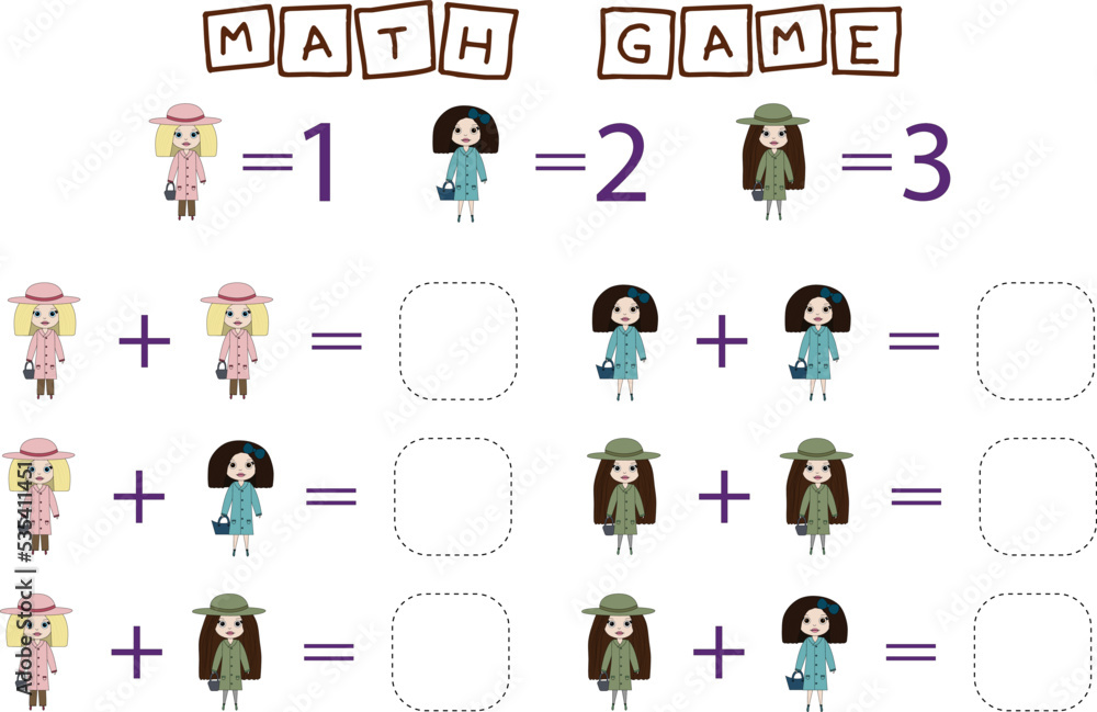 counting game with colorful toys. Preschool worksheet, kids activity ...