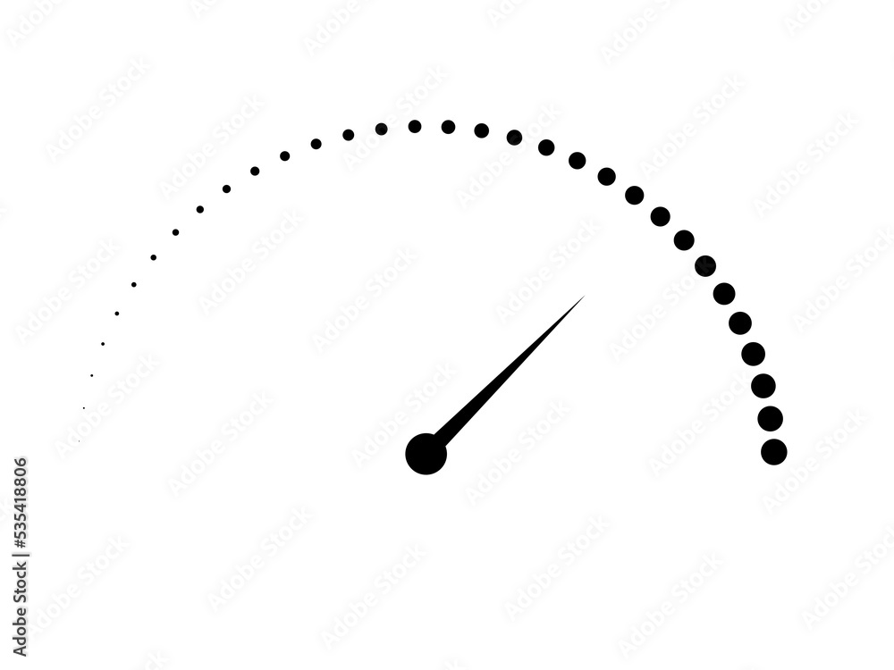 Black speedometer, rating system, dotted line. Performance measurement ...
