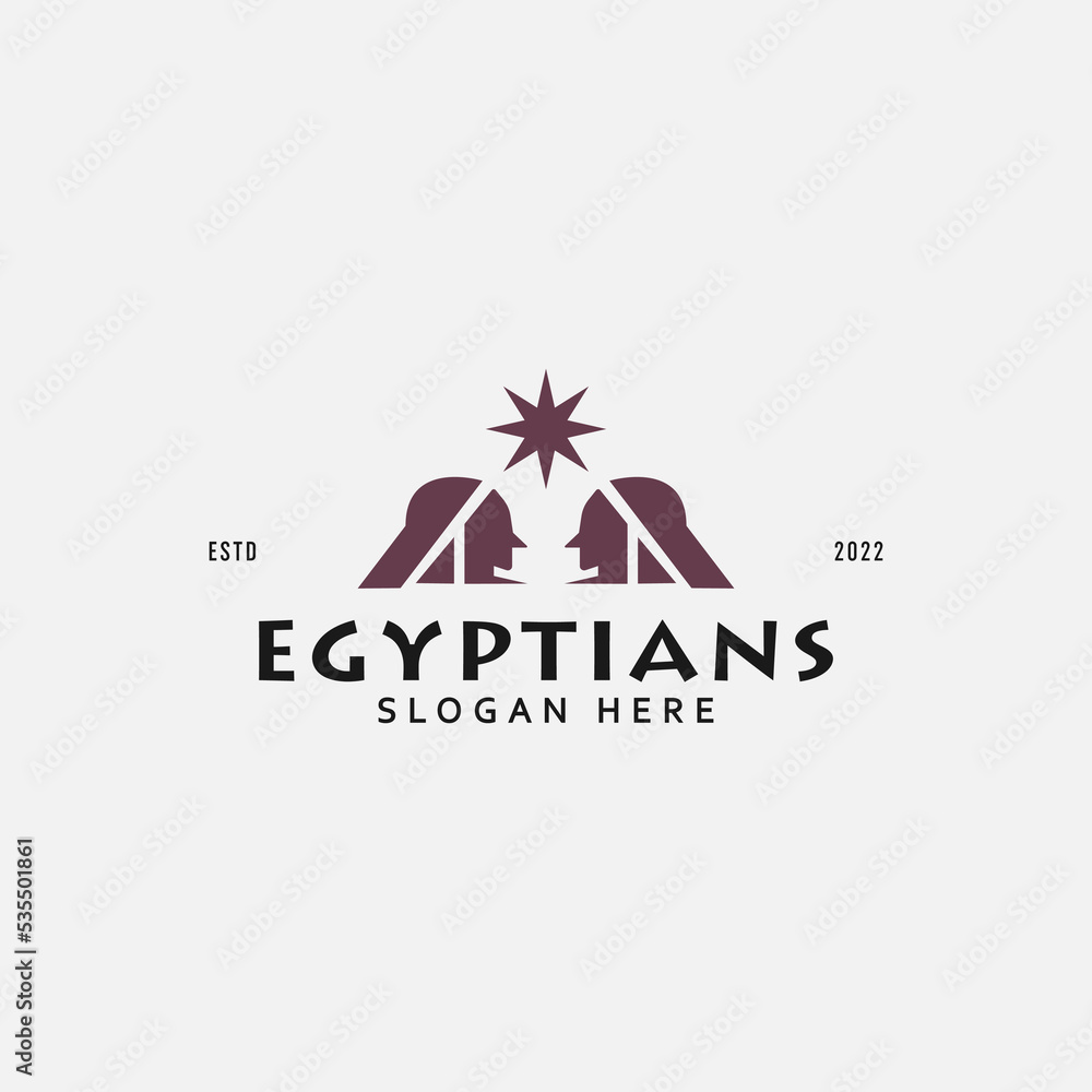 silhouette Egyptians symbol ancient mythology women Egypt logo design ...