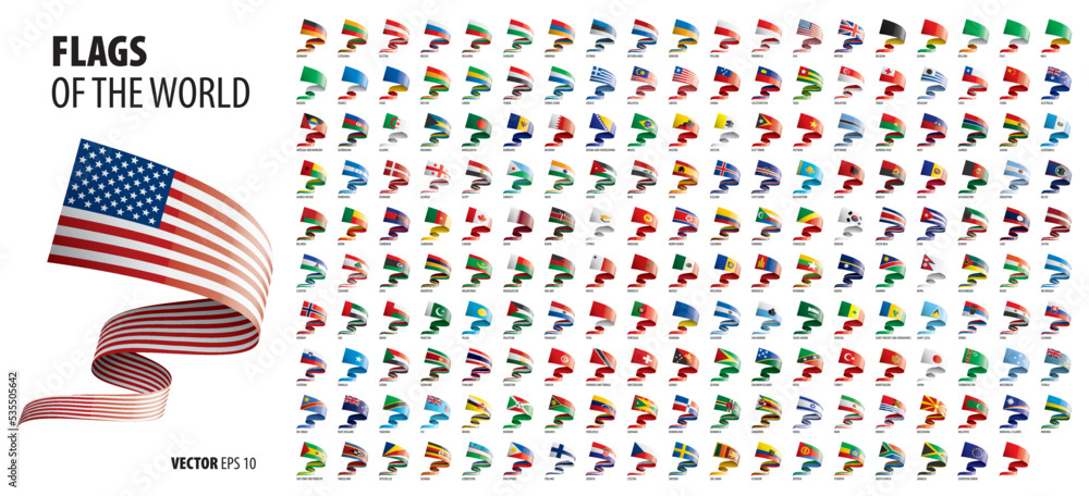 National flags of the countries. Vector illustration on white ...