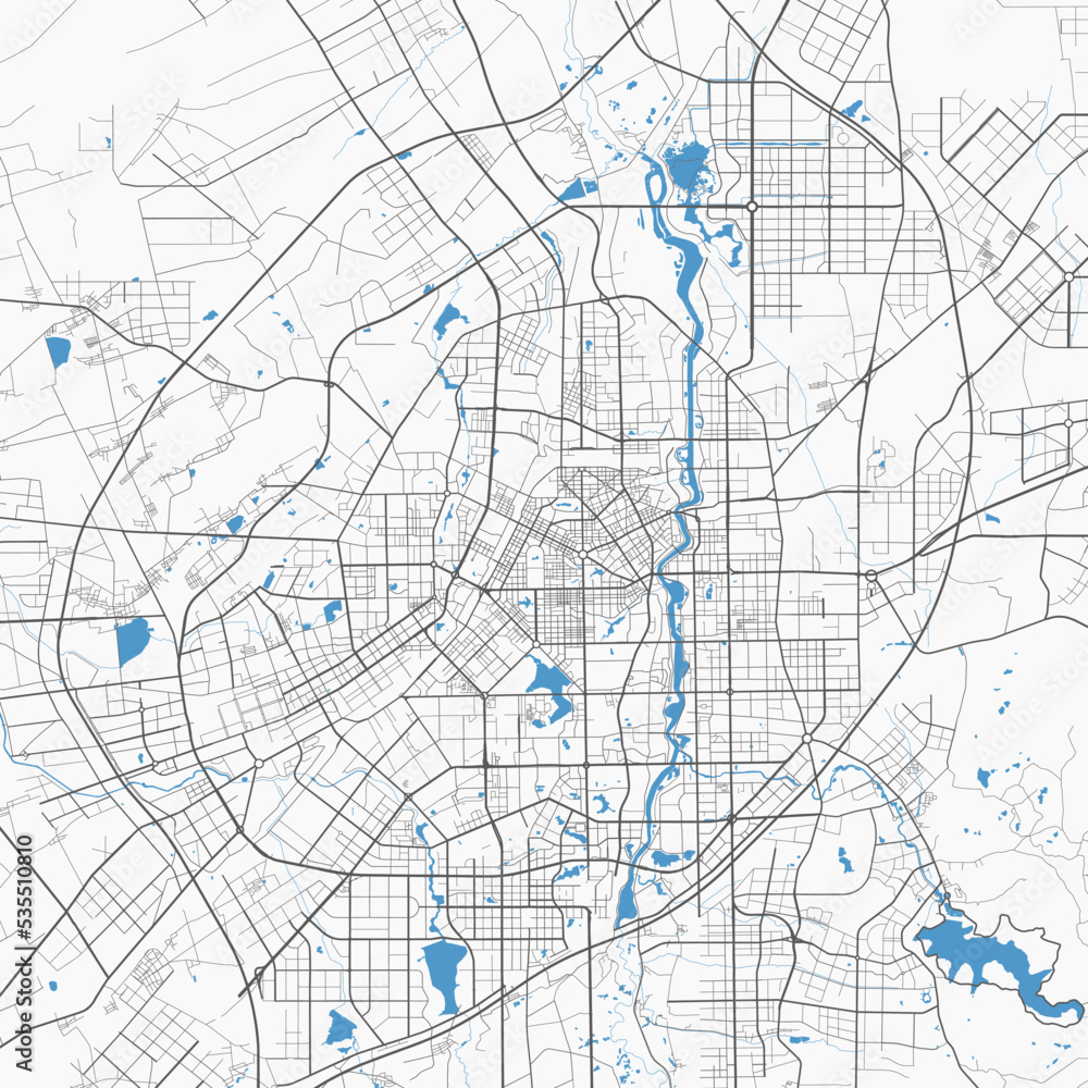 Changchun map. Detailed map of Changchun city administrative area ...