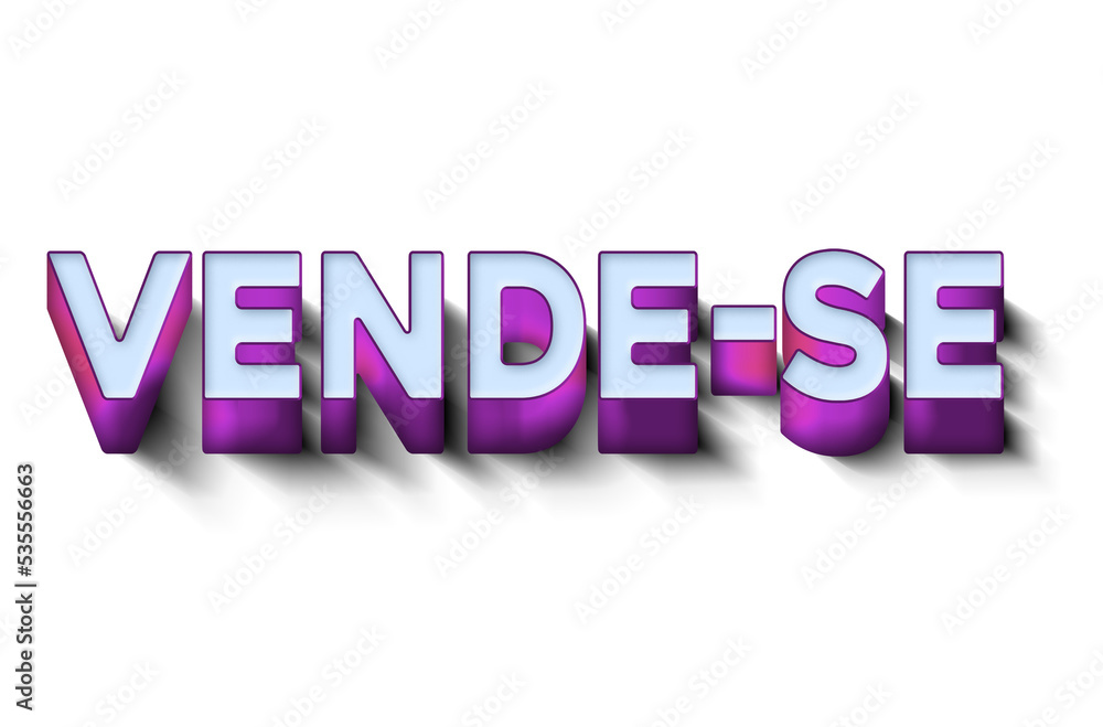 Palavra vende-se em 3d roxo com sombra sem fundo transparente Stock ...