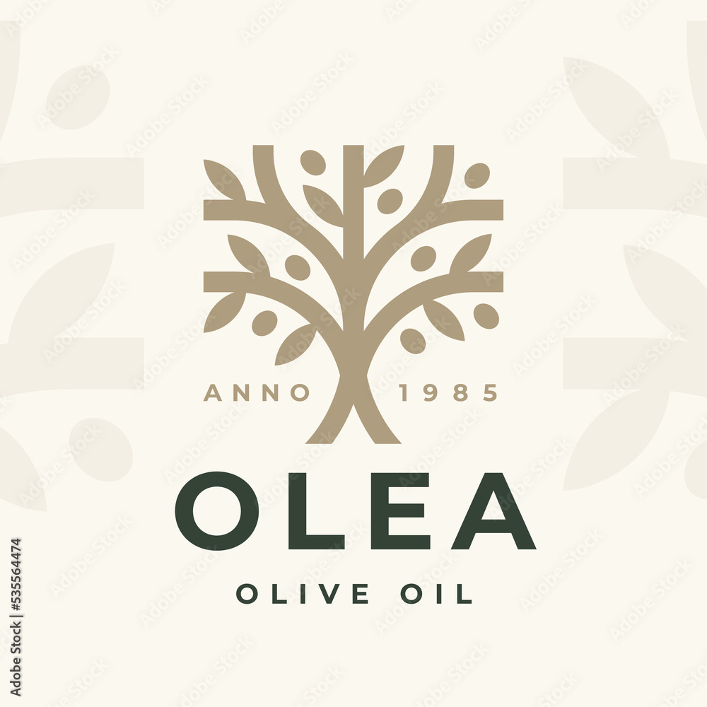 Olive tree logo mark design. Olea olive oil icon. Tree of life nature ...