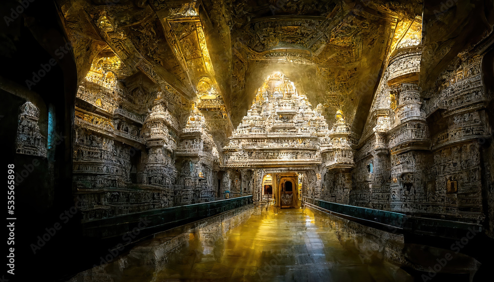 AI generated image of the interiors of an ancient Indian palace throne ...