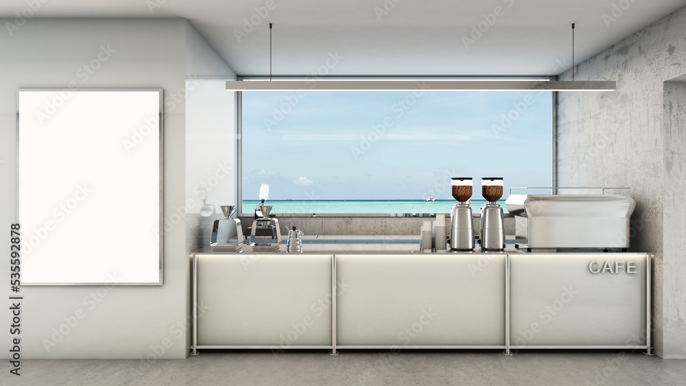 Cafe shop Restaurant design Modern and Loft,Stainless steel top counter ...