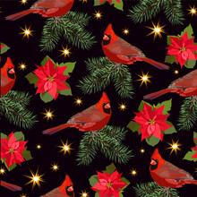 Red Cardinal Seamless Pattern Free Stock Photo - Public Domain Pictures