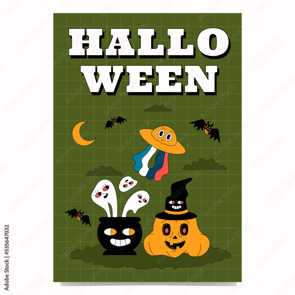 Trending groovy placard template for Halloween party. The poster is ...