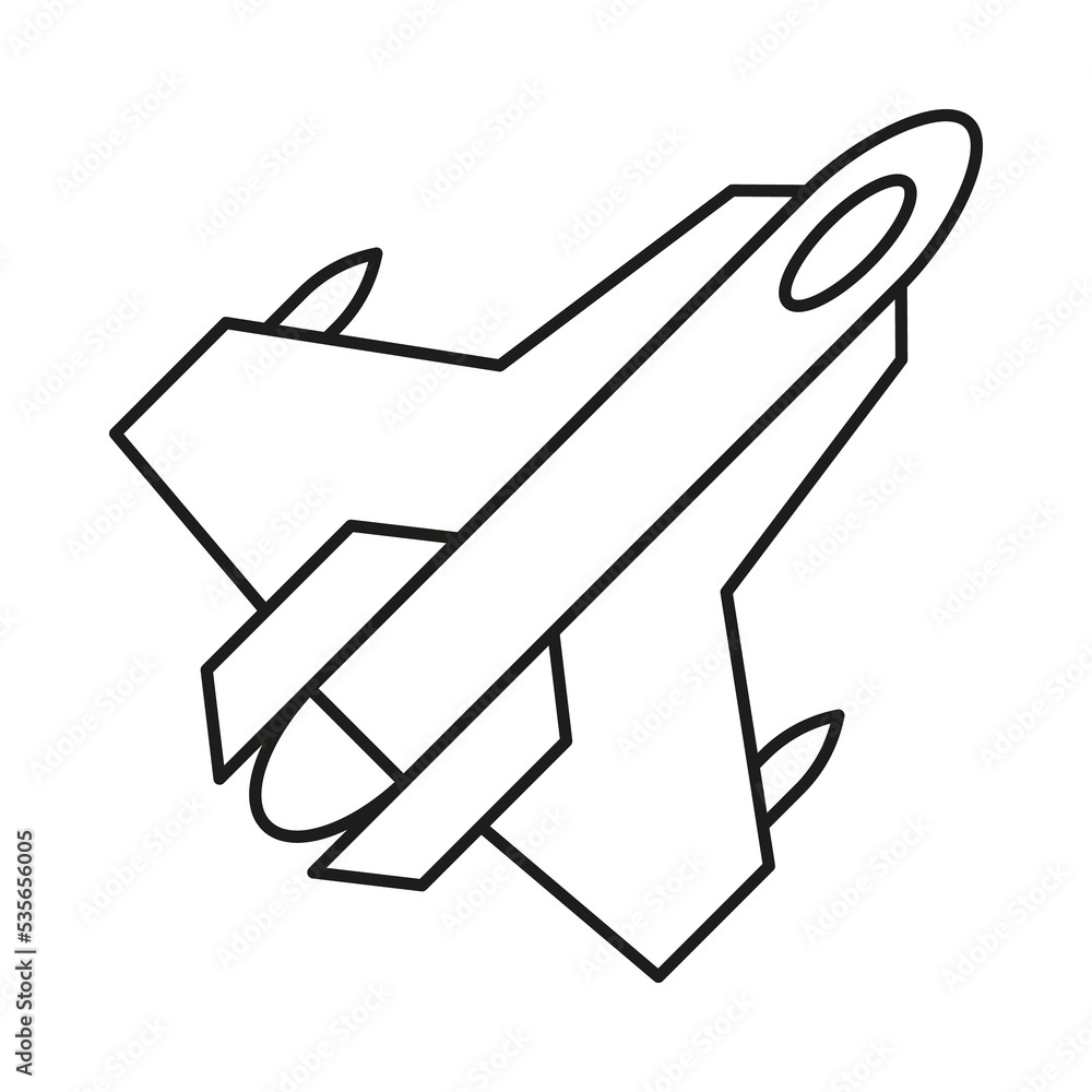 Fighter Jet concept line icon. Simple element illustration. Fighter Jet ...