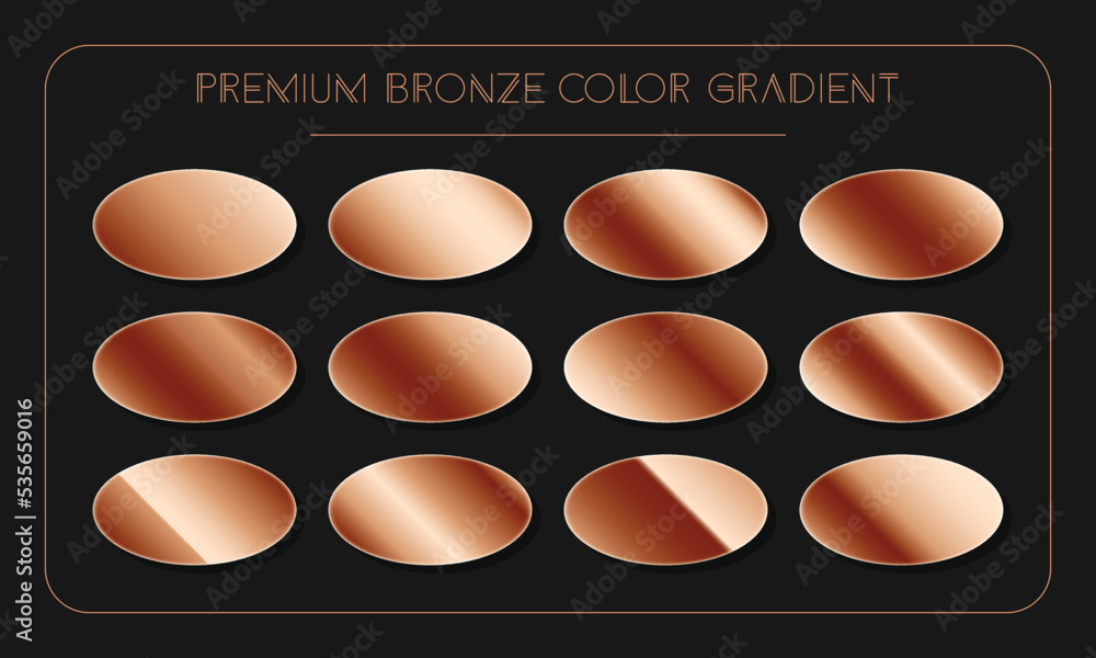 Pantone bronze gradient colour palette catalog samples in RGB or HEX ...