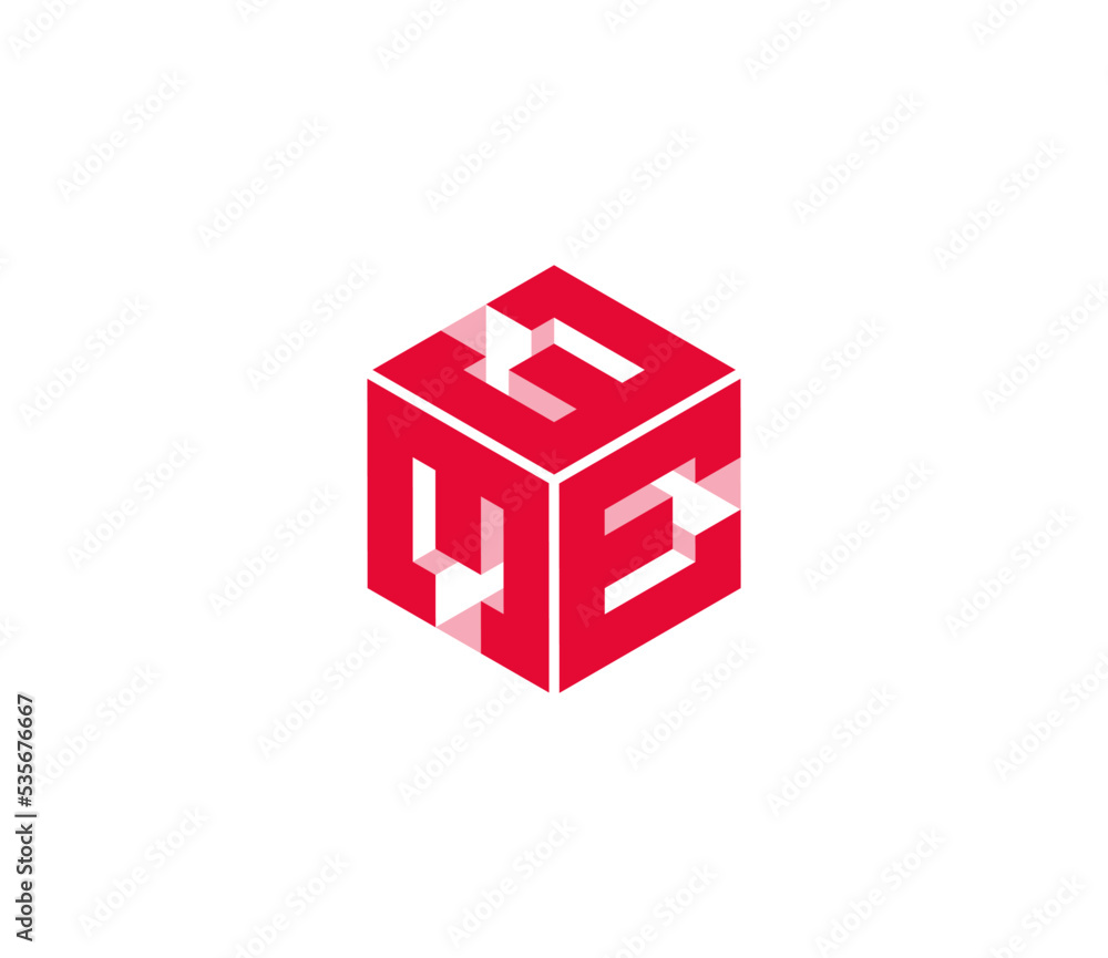 Letter E logo. Triple E design formed modern cube symbol. Vector logo ...