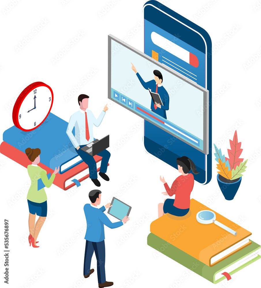 3D isometric E-learning platform, innovative education and online ...