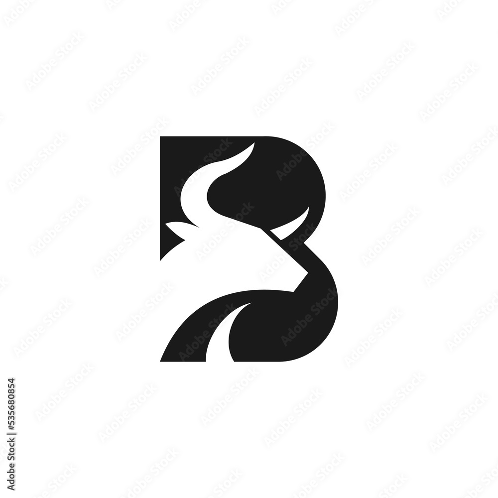 letter B bull logo Stock Vector | Adobe Stock