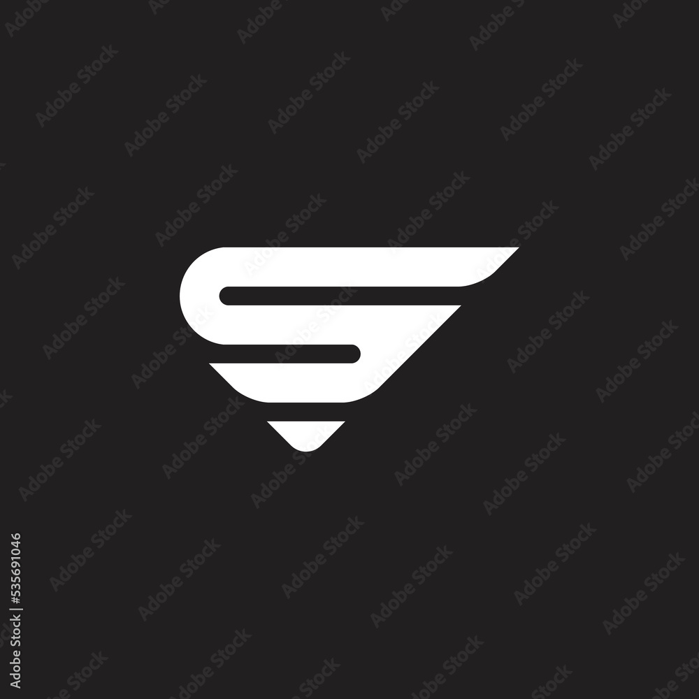 letter s wing shape simple logo vector Stock Vector | Adobe Stock