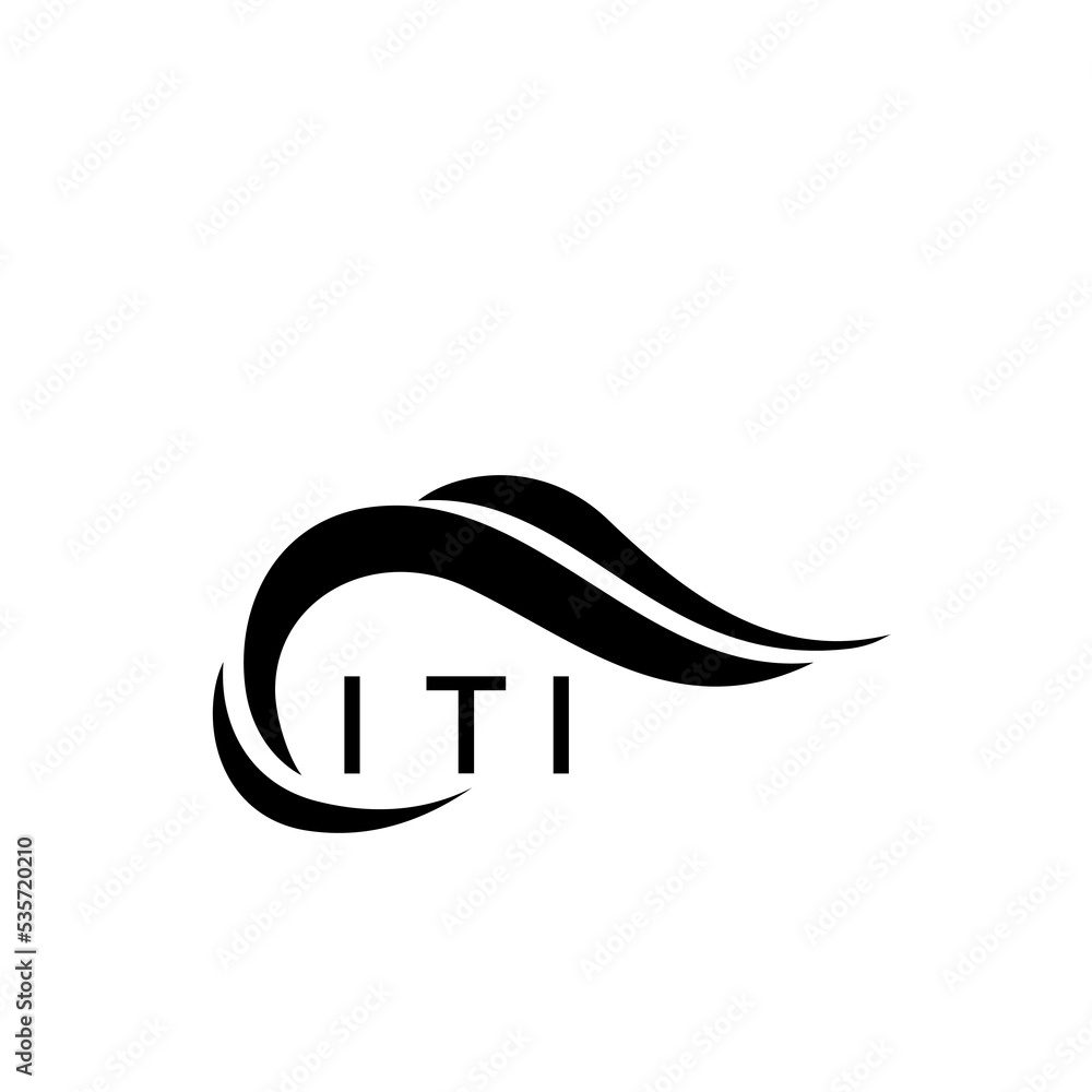 ITI letter logo. ITI blue image on white background. ITI Monogram logo ...