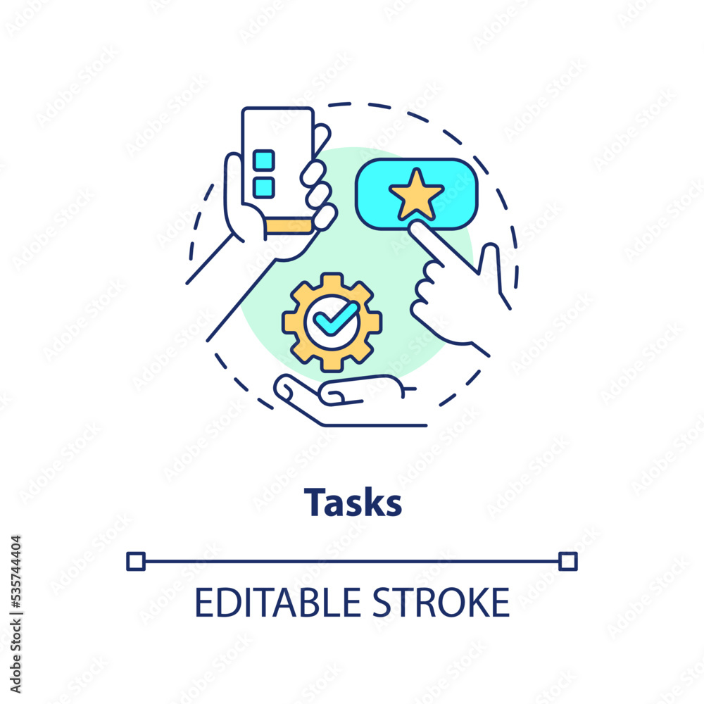 Tasks concept icon. Attainable objectives. Assignment list. Usability ...