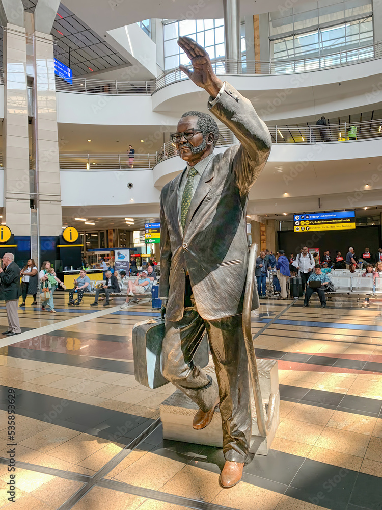 OR Tambo International Airport, South Africa: Oliver Tambo statue in ...