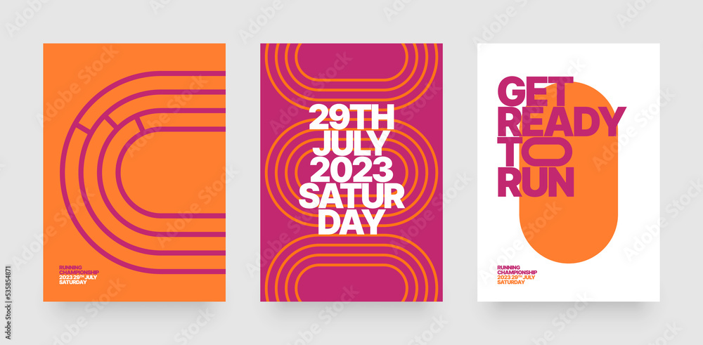 Vector layout template design for run, championship or any sports event ...