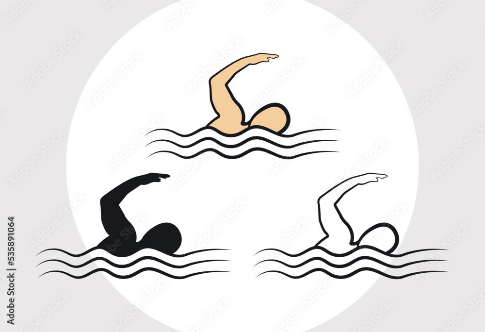 Vector de Stock Swimmer Svg, Swimming Svg, Swimmer Goggles Svg, Sports ...